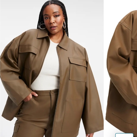 Good American | Jackets & Coats | Nwt Good American Leather Chore ...